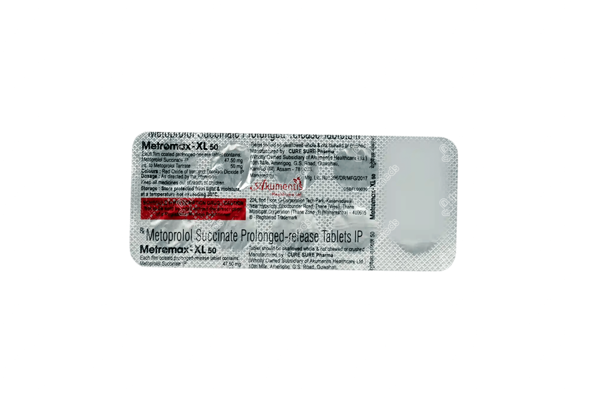 Metromax Xl 50 MG Tablet 10 - Uses, Side Effects, Dosage, Price | Truemeds