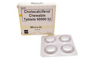Micro D3 60000 Iu Tablet 4 - Uses, Side Effects, Dosage, Price | Truemeds