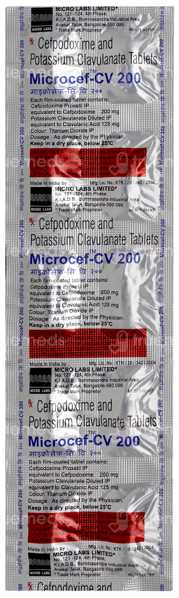 Microcef Cv 200 Tablet 10: Uses, Side Effects, Price & Substitutes