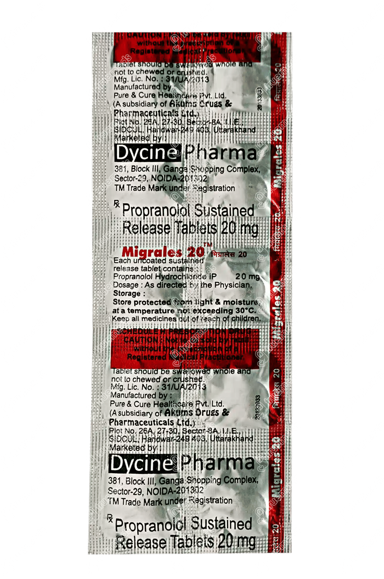 Migrales 20 Mg Tablet 10 - Uses, Side Effects, Dosage, Price | Truemeds