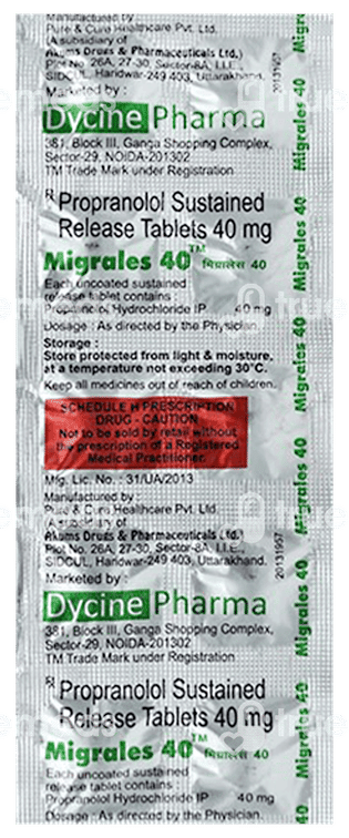 Migrales 40 MG | Order Migrales 40 MG Tablet Online at Truemeds