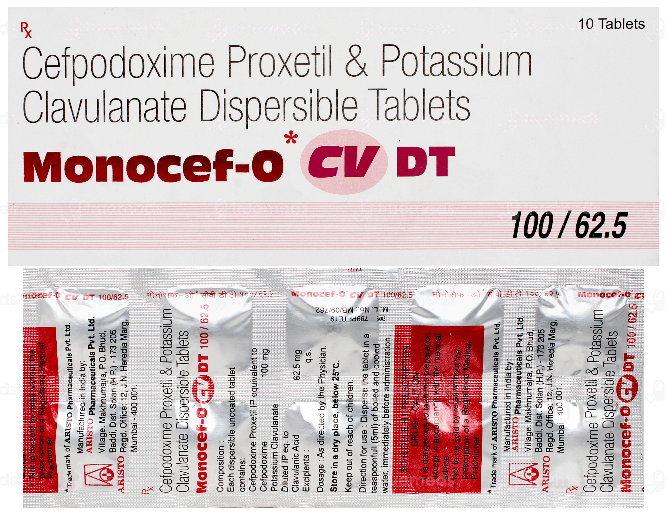 Monocef O Cv 100/62.5 MG | Order MONOCEF O CV 100/62.5 MG Tablet 10 ...