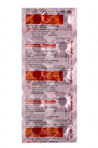 Monocef O Kid 50 Mg Tablet: Uses, Side Effects, Price & Substitutes