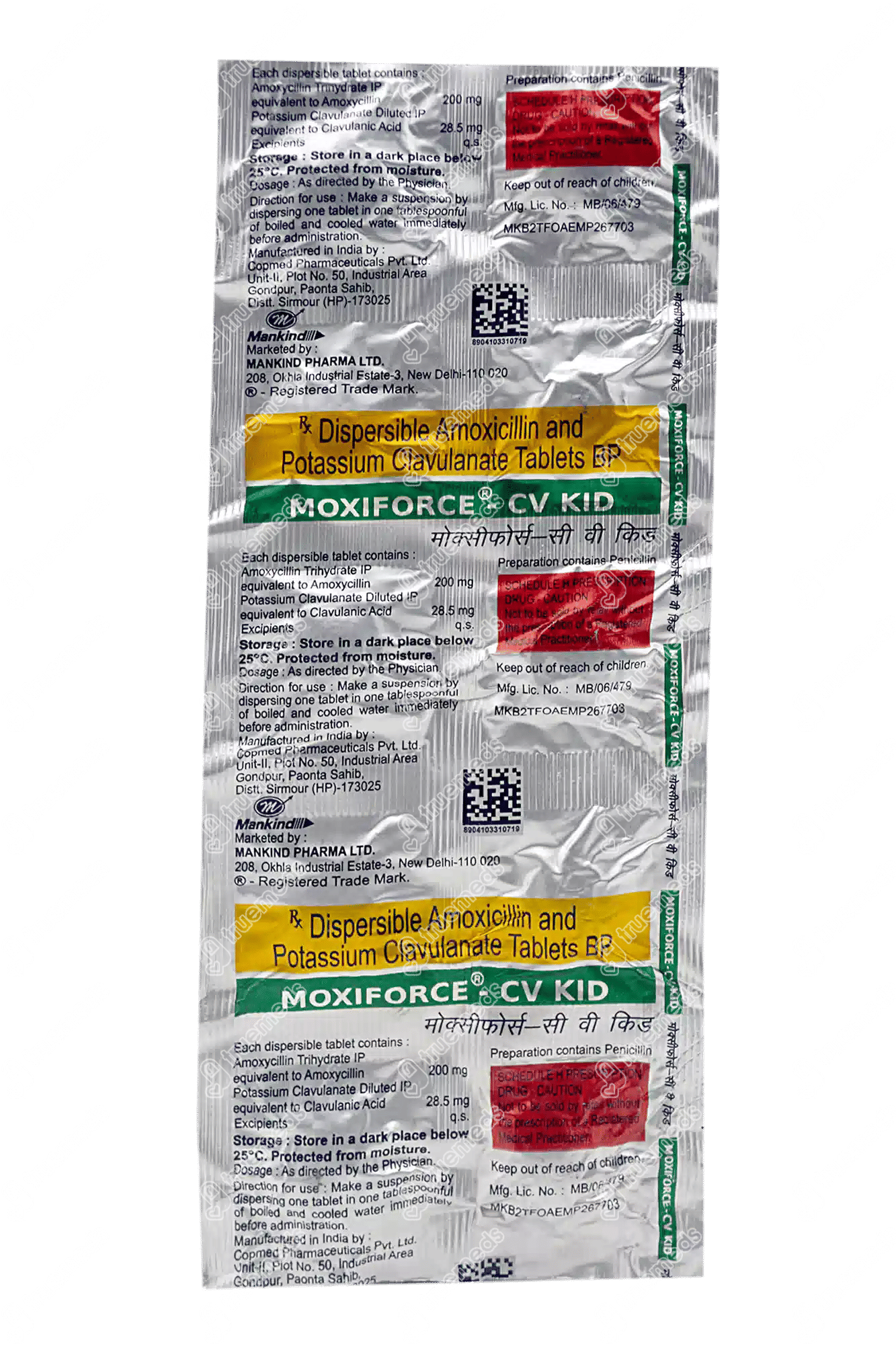 Moxiforce Cv Kid 200/28.5 Mg Tablet: Uses, Side Effects, Price ...
