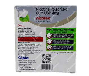 Nicotex Paan 4 MG Gum | Order NICOTEX PAAN 4 MG Tablet 9 Online at Truemeds
