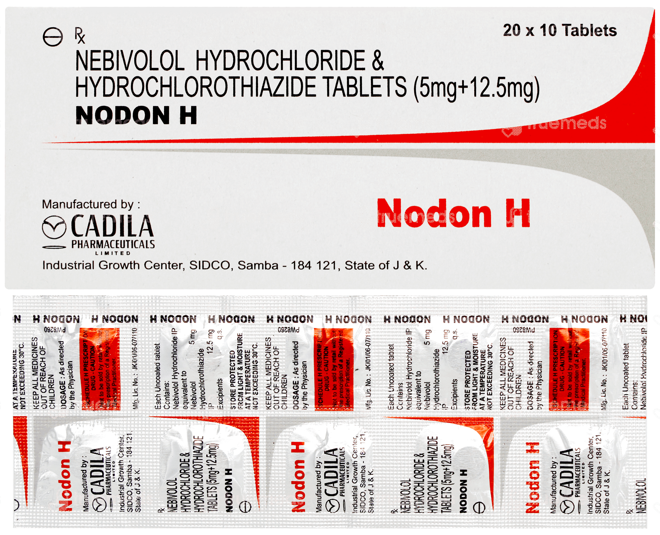 Nodon H 5/12.5 MG | Order Nodon H 5/12.5 MG Tablet Online at Truemeds