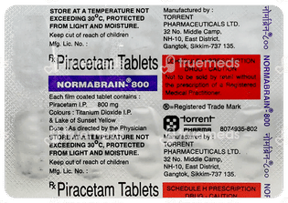 Normabrain 800 Mg Tablet 10 - Uses, Side Effects, Dosage, Price | Truemeds
