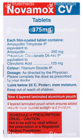 Novamox Cv 250/125 Mg Tablet: Uses, Side Effects, Price & Substitutes