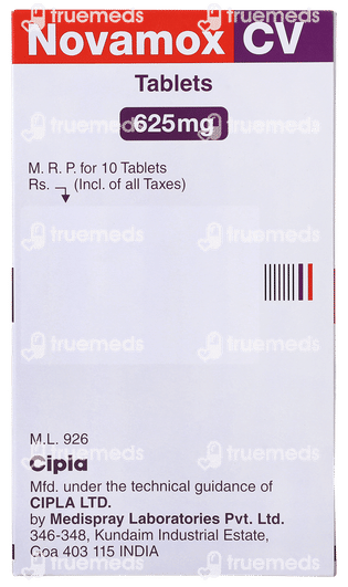 Novamox CvV 625mg Tablet: Uses, Side Effects, Price & Substitutes
