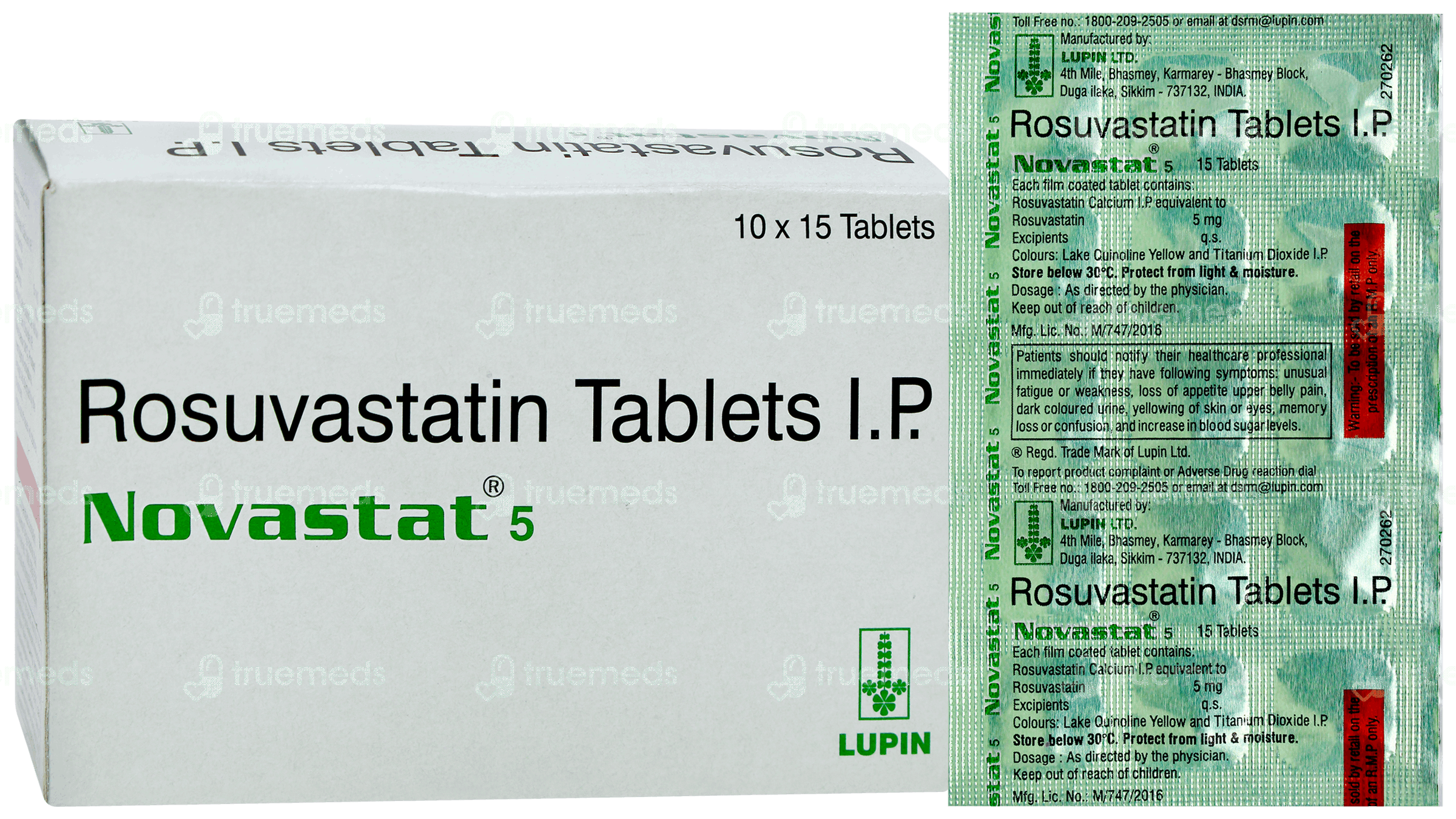 Novastat 5 Tablet 15: Uses, Side Effects, Price & Substitutes