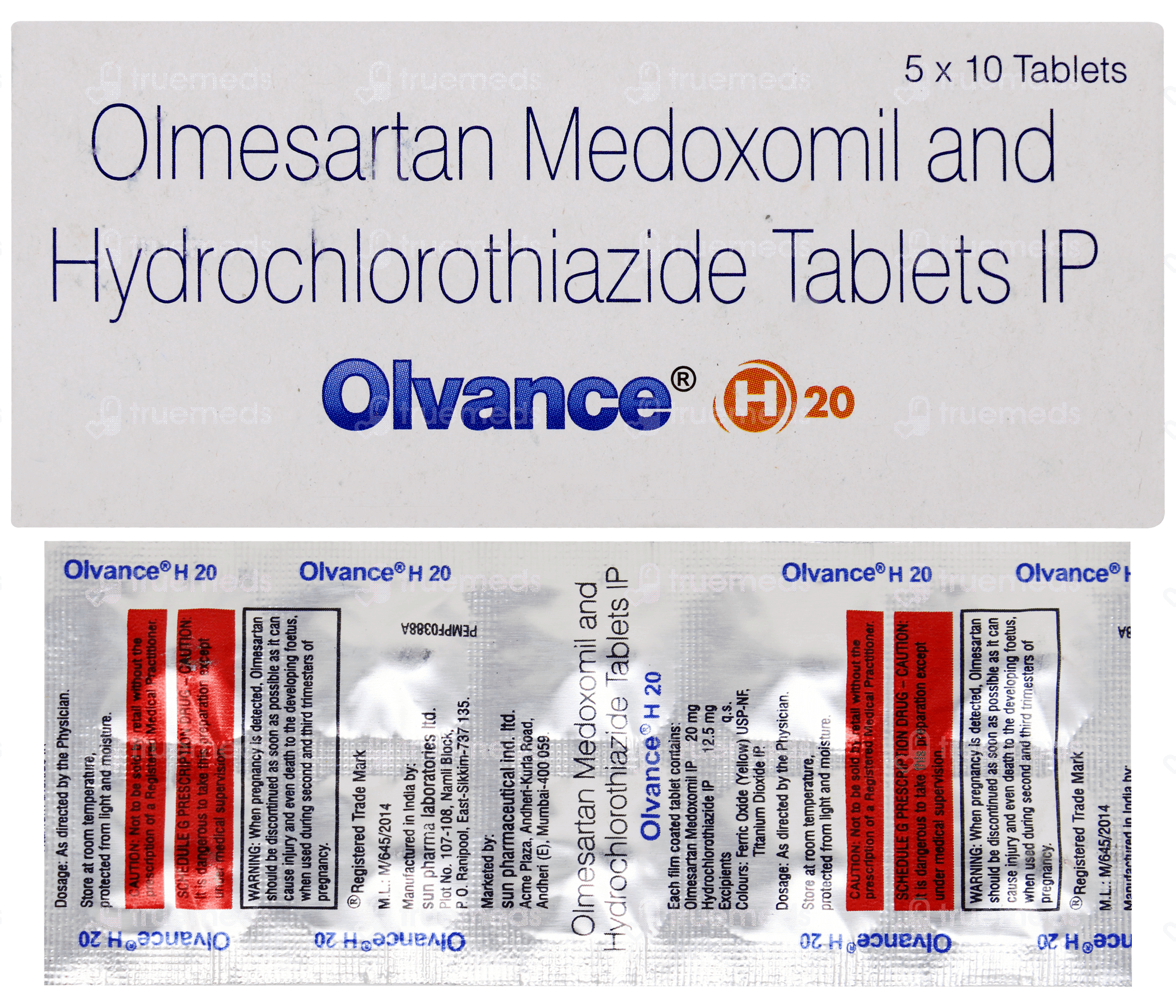Olvance H 20/12.5 MG | Order Olvance H 20/12.5 MG Tablet Online at Truemeds