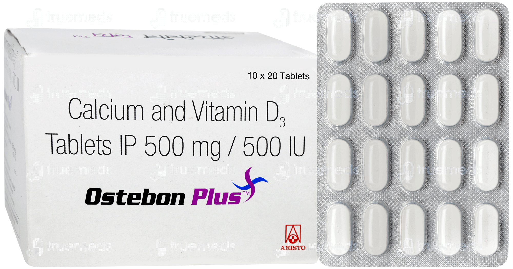 Ostebon Plus 500 Mg500iu Tablet 20 - Uses, Side Effects, Dosage, Price ...