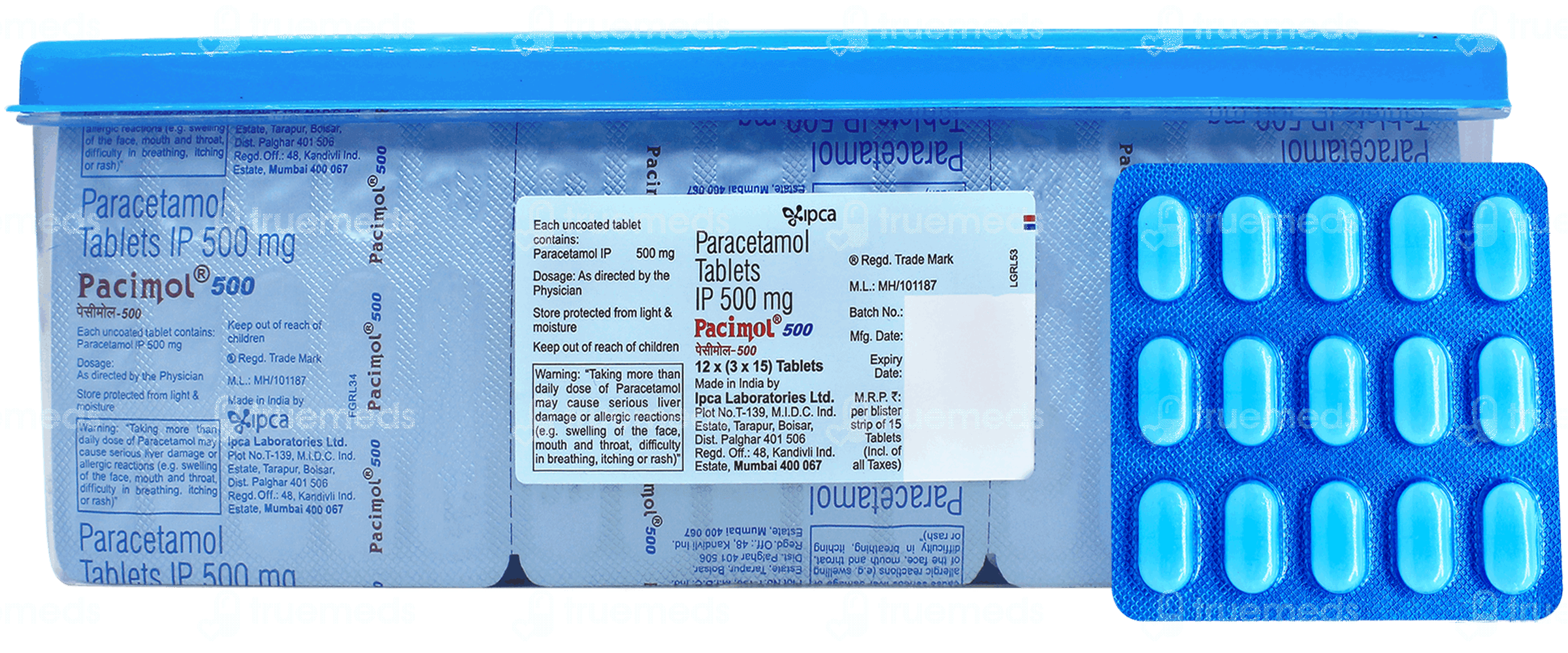 Buy Pacimol 500 MG Tablet 15 Online at Truemeds