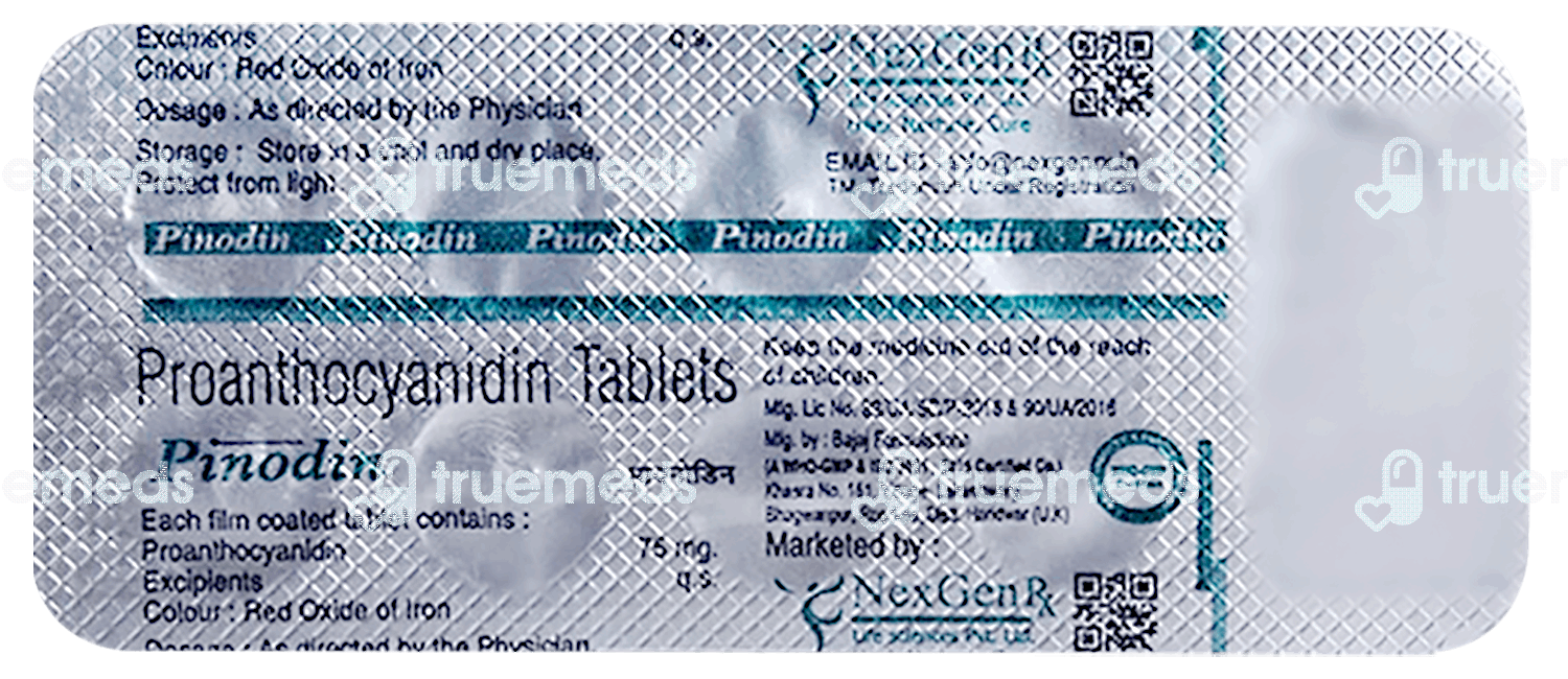Pinodin 75 Mg Tablet 10 - Uses, Side Effects, Dosage, Price | Truemeds