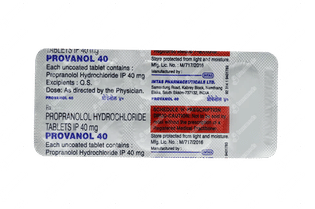 Provanol 40 MG | Order Provanol 40 MG Tablet Online at Truemeds