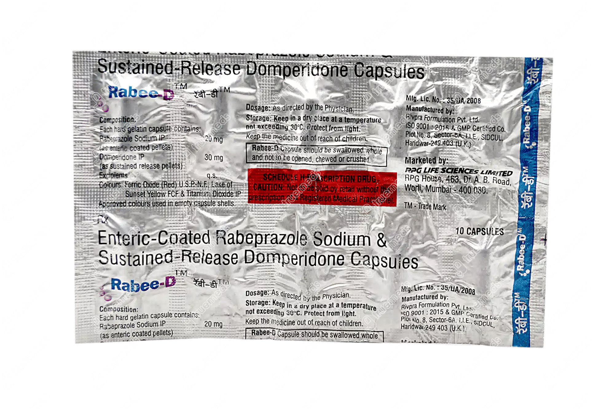 Rabee D 20/30 MG | Order Rabee D 20/30 MG Capsule Sr Online at Truemeds