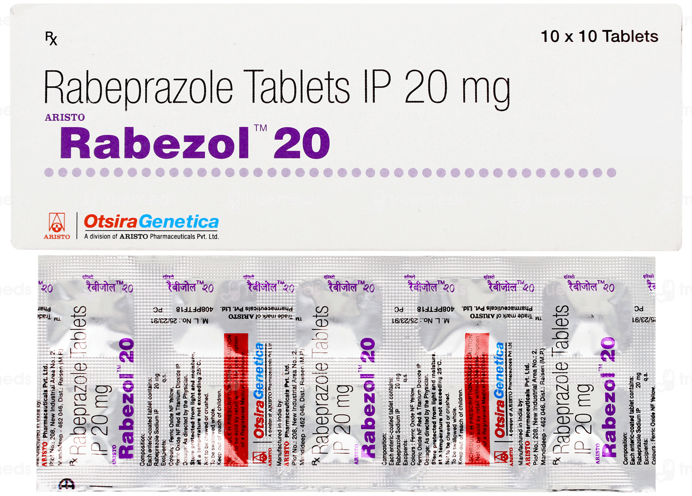 Rabezol 20 Mg Tablet 10 - Uses, Side Effects, Dosage, Price | Truemeds