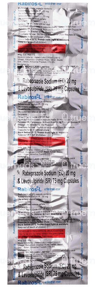 Rabiros L 7520 Mg Capsule Sr 10 - Uses, Side Effects, Dosage, Price ...