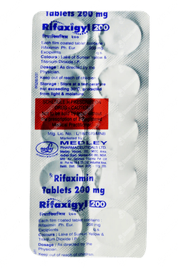 Rifaxigyl 200 MG Tablet 10 - Uses, Side Effects, Dosage, Price | Truemeds
