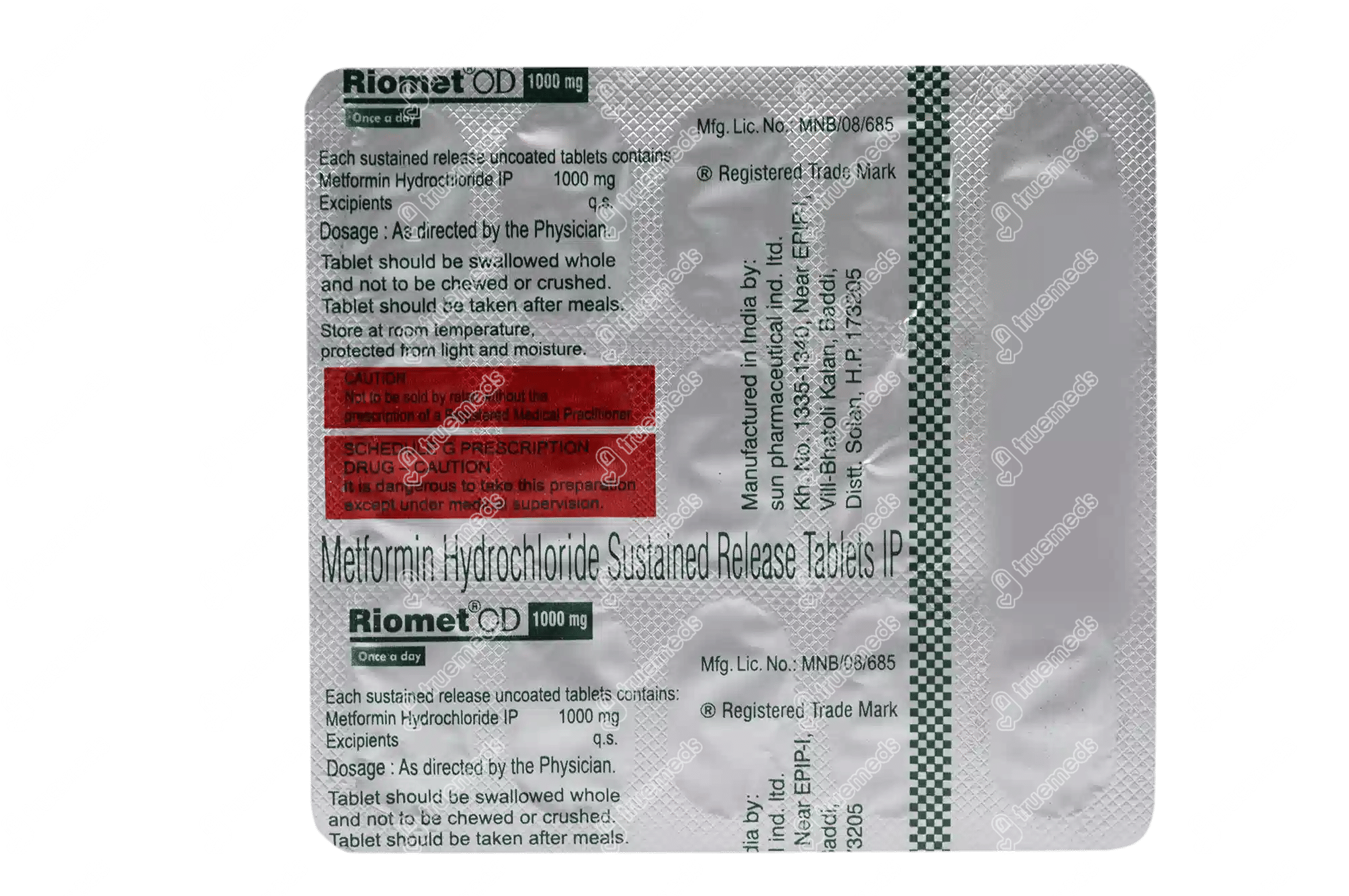 Riomet Od 1000 MG | Order Riomet Od 1000 MG Tablet Sr Online at Truemeds