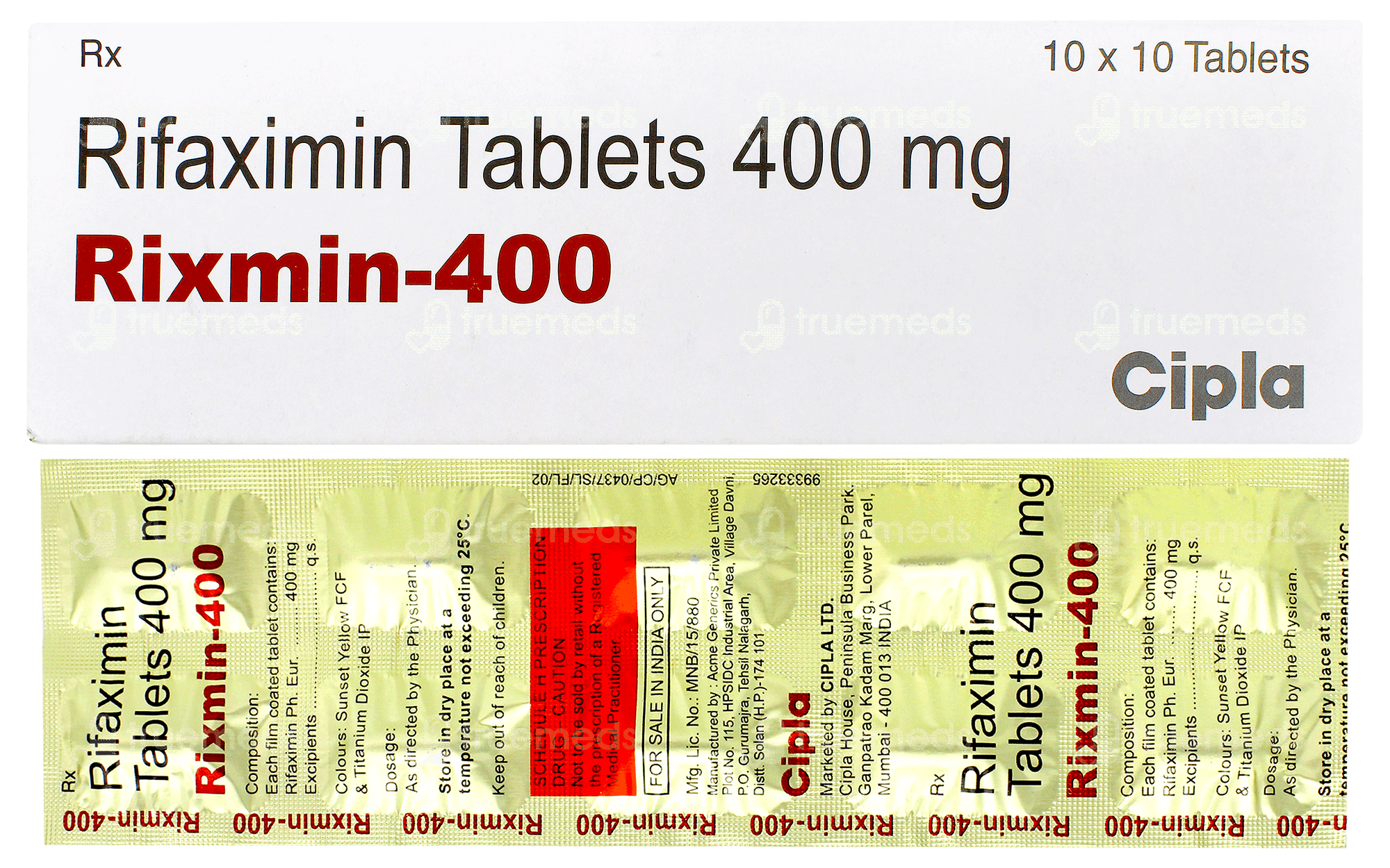 Rixmin 400 MG | Order Rixmin 400 MG Tablet Online at Truemeds