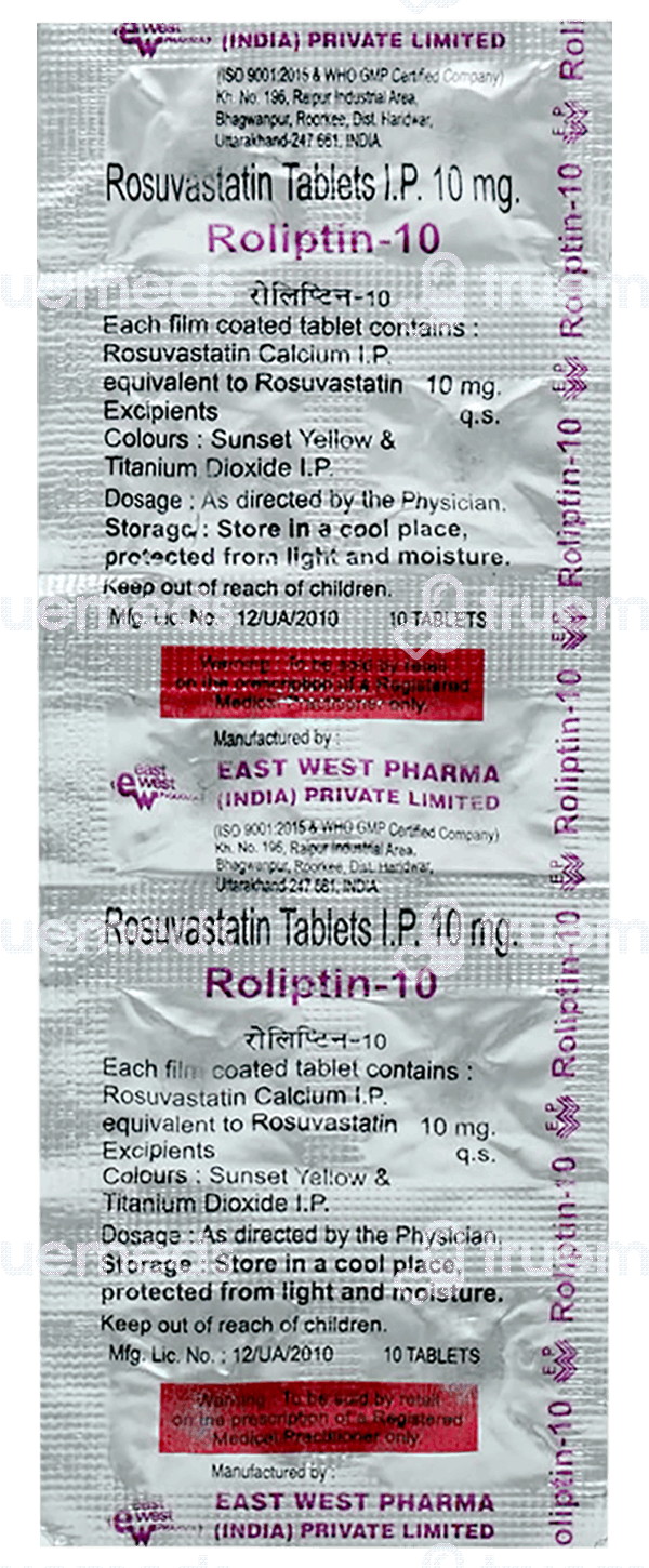 Roliptin 10 Tablet 10: Uses, Side Effects, Price & Substitutes