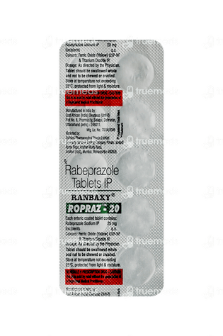Ropraz 20 Mg Tablet 10 - Uses, Side Effects, Dosage, Price | Truemeds