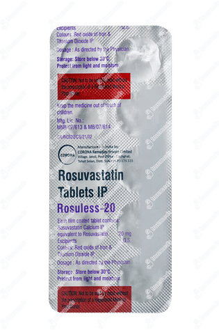Rosuless 20 Mg Tablet 10 - Uses, Side Effects, Dosage, Price | Truemeds