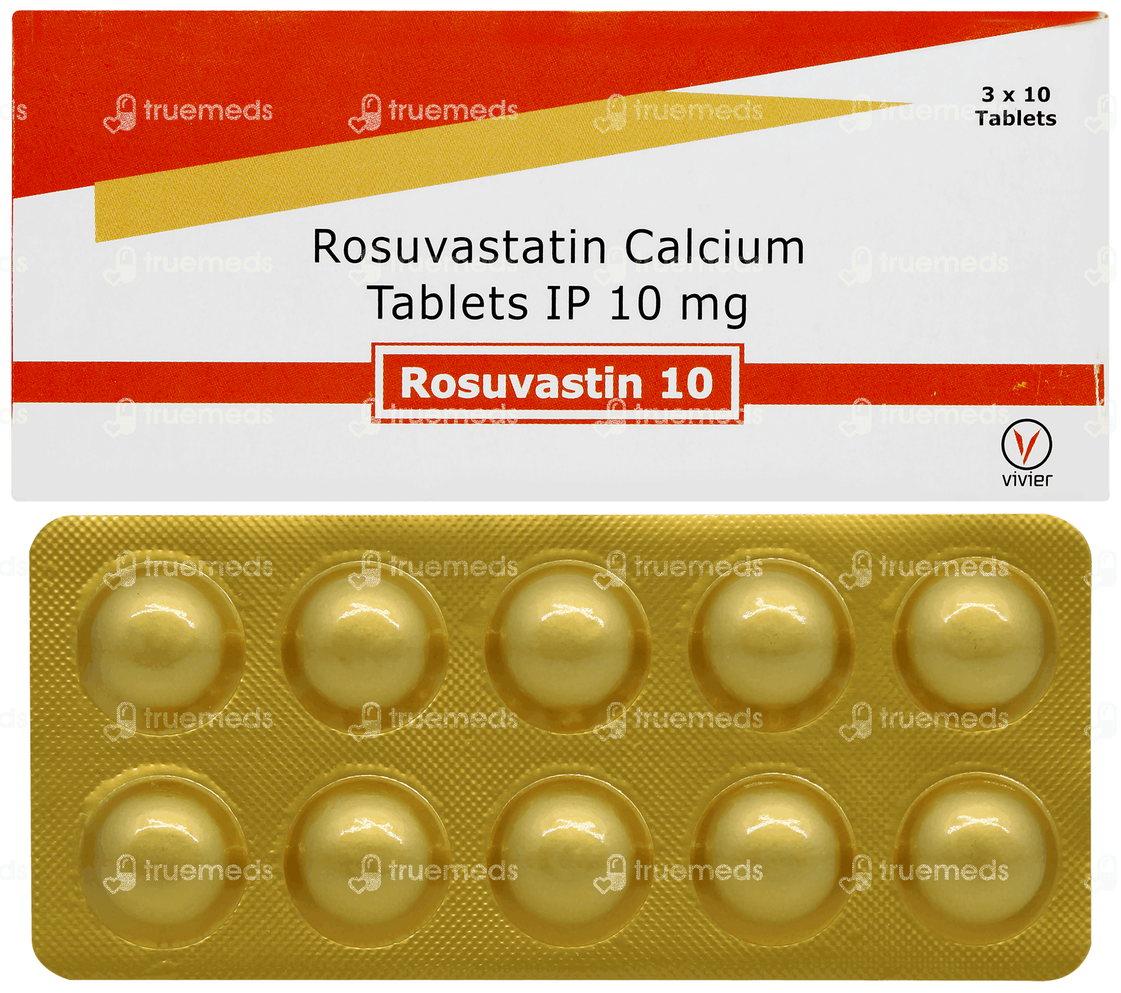 Rosuvastin 10 Mg Tablet 10 - Uses, Side Effects, Dosage, Price | Truemeds