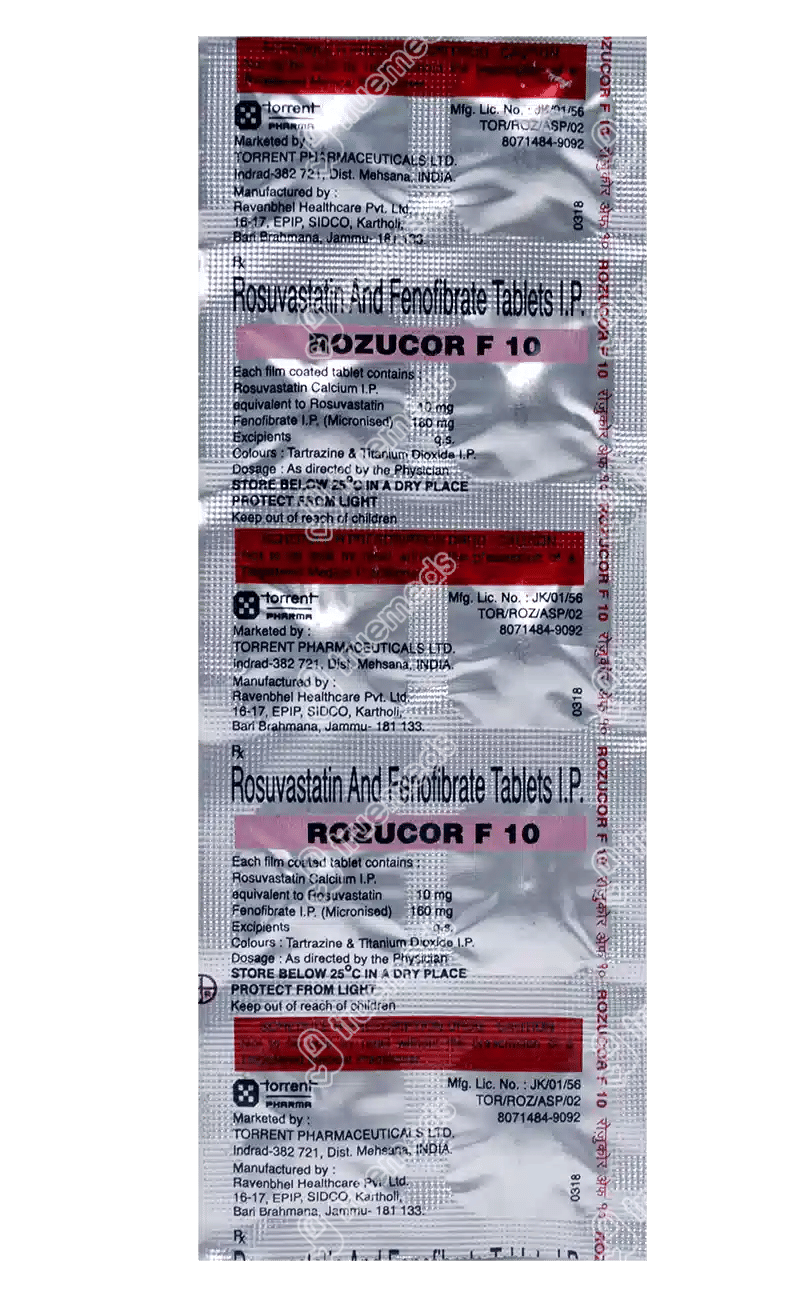Rozucor F 10 Tablet – Cholesterol & Triglyceride Control