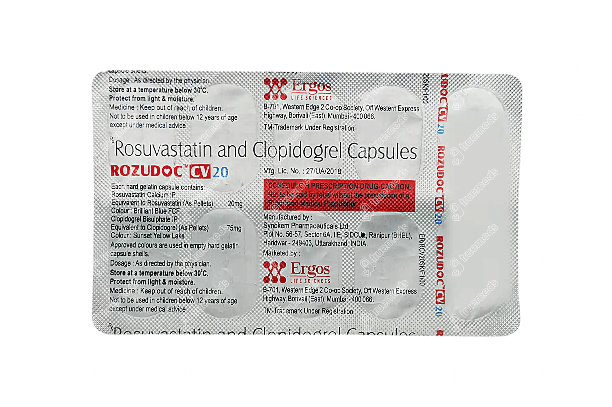Rozudoc Cv 20/75 MG | Order Rozudoc Cv 20/75 MG Capsule Online at Truemeds