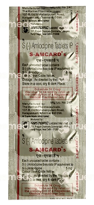 S Amcard 5 MG | Order S Amcard 5 MG Tablet Online at Truemeds