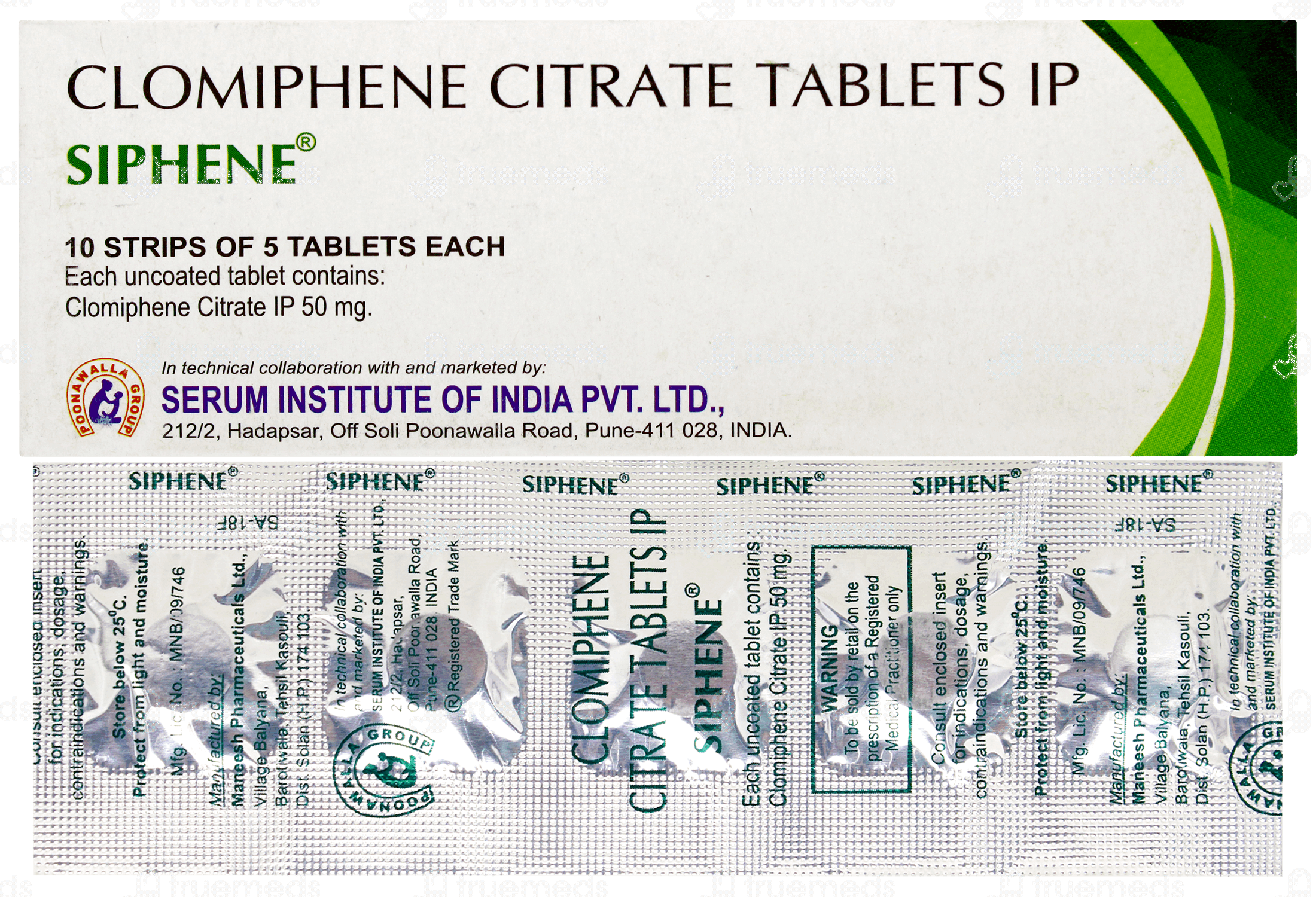 Siphene 50 MG | Order Siphene 50 MG Tablet Online at Truemeds