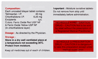 Telma Ct 40/6.25 MG | Order Telma Ct 40/6.25 MG Tablet Online at Truemeds