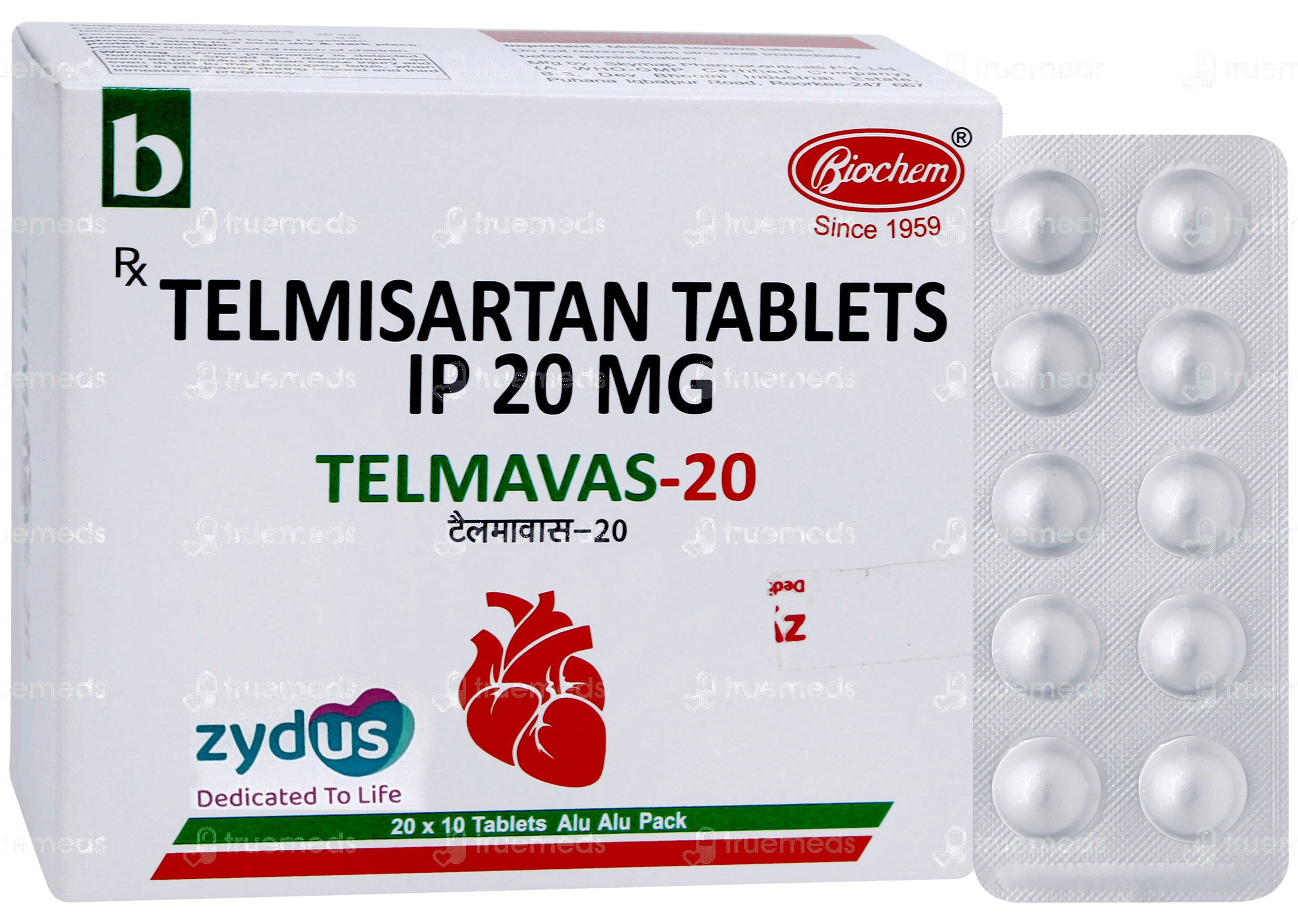 Telma 20 Mg Tablet 30 - Uses, Side Effects, Dosage, Price | Truemeds
