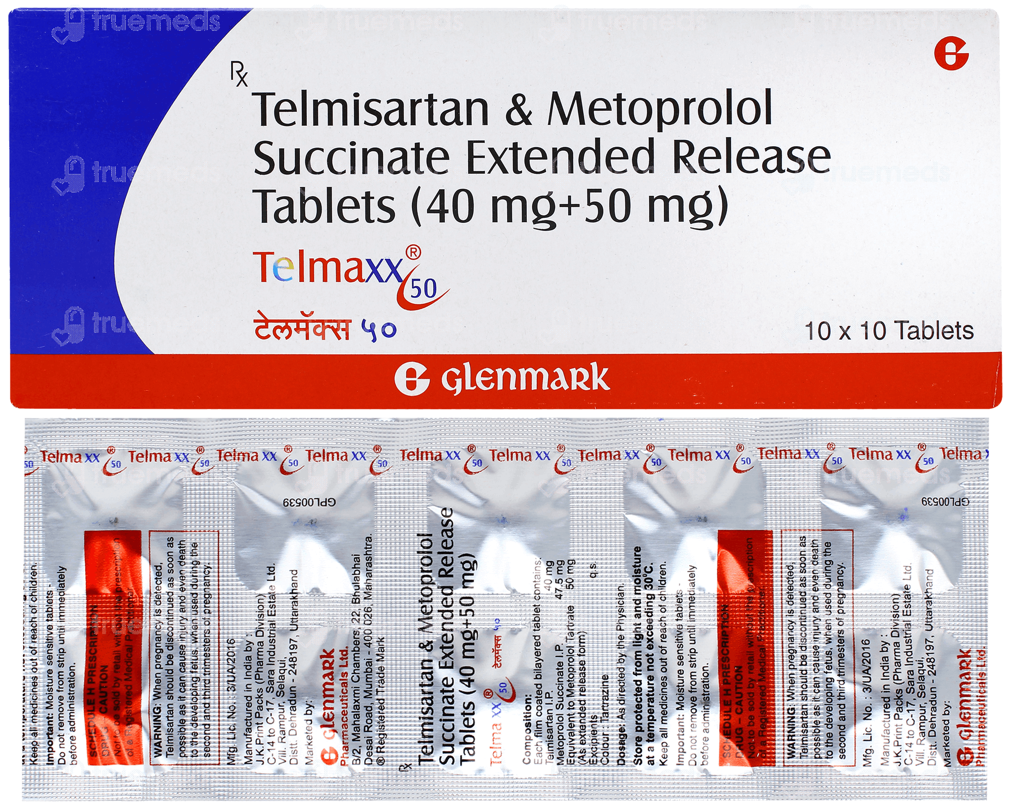 Telmaxx 40/50 MG Er | Order Telmaxx 40/50 MG Tablet Er Online at Truemeds