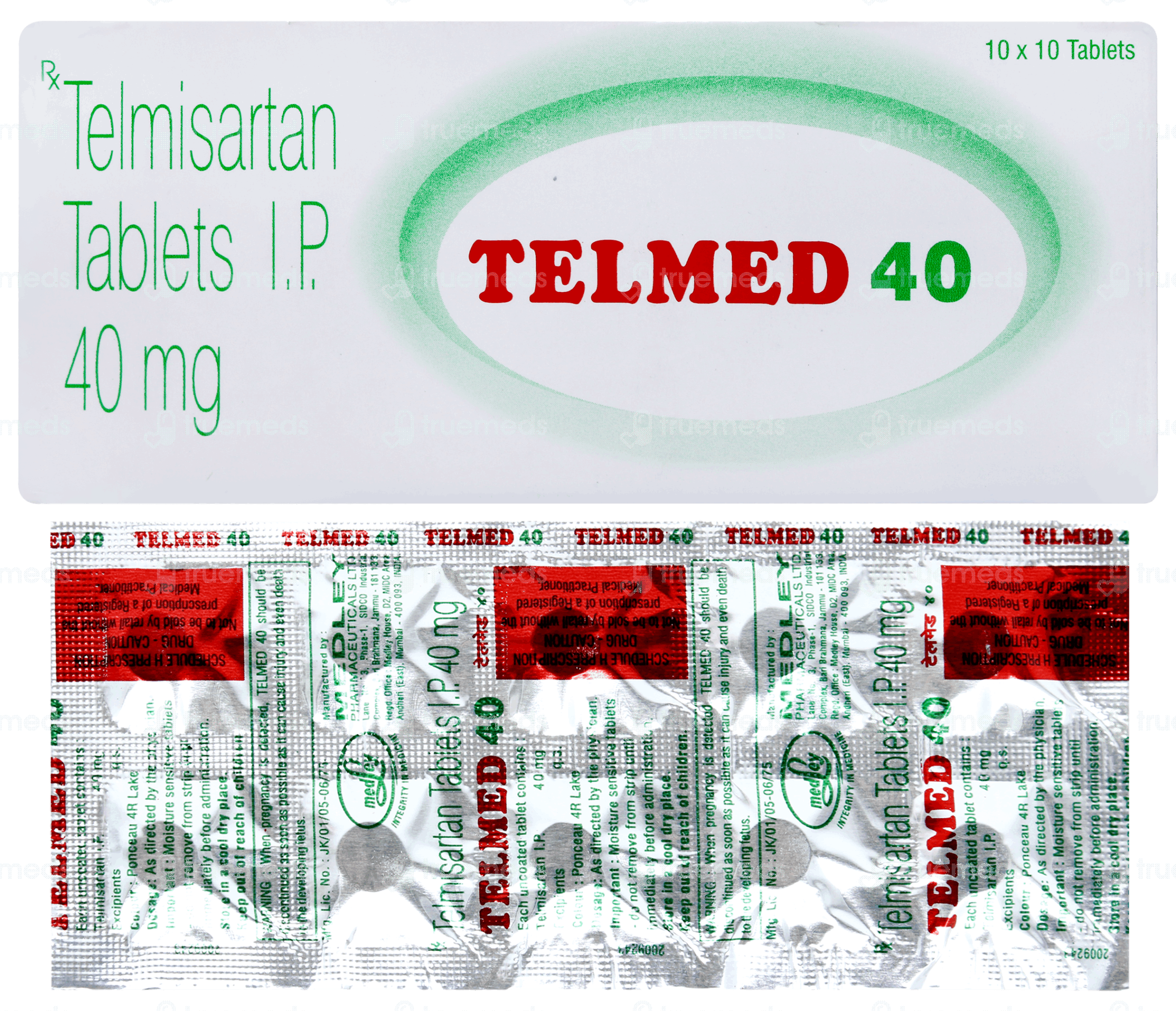 Telmed 40 Tablet 10: Uses, Side Effects, Price & Substitutes