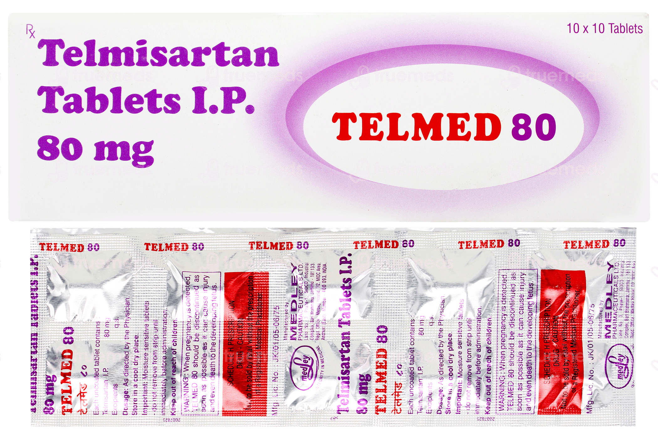 Telmed 80 Tablet 10: Uses, Side Effects, Price & Substitutes