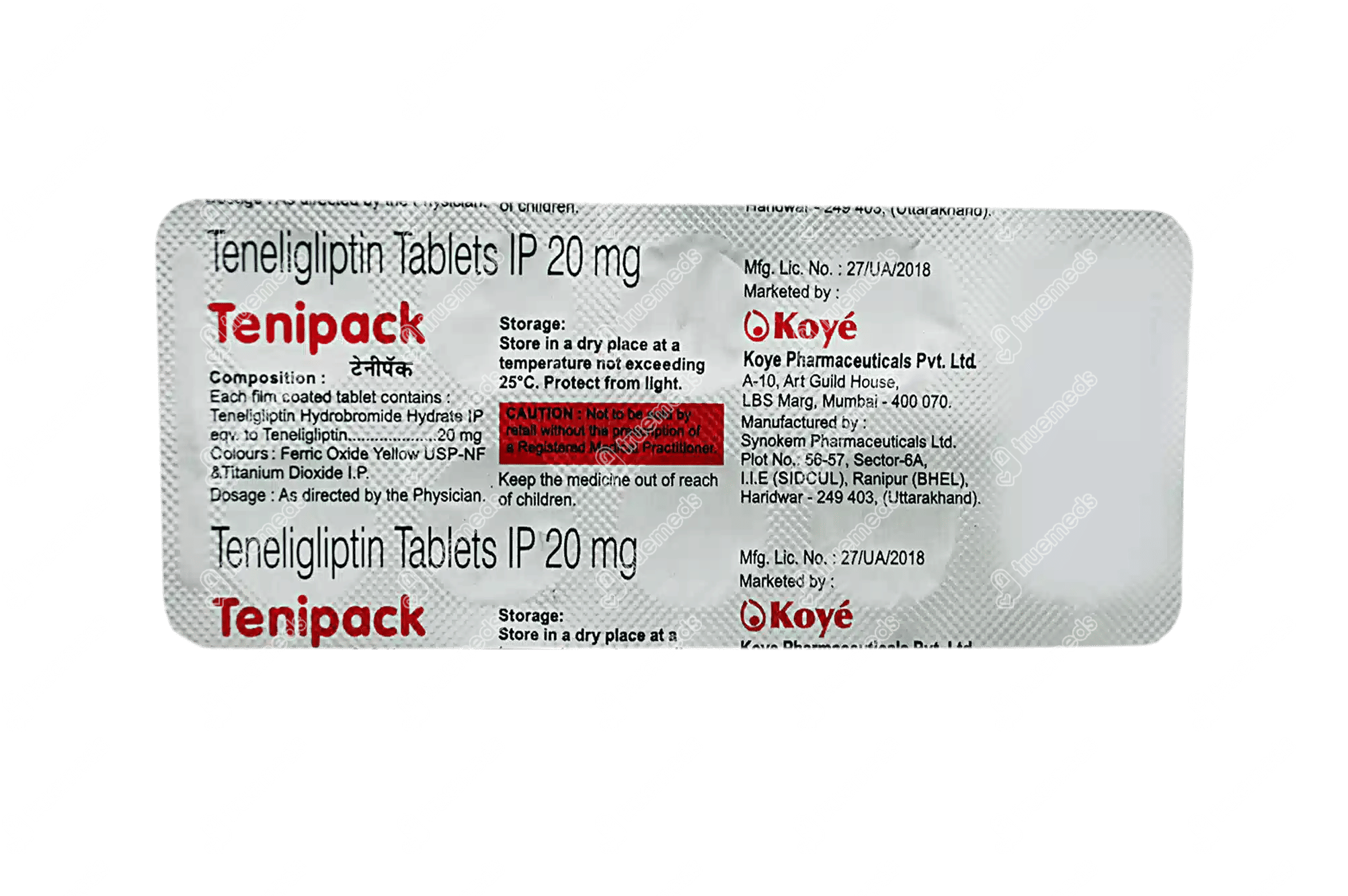 Tenipack 20 MG | Order Tenipack 20 MG Tablet Online at Truemeds