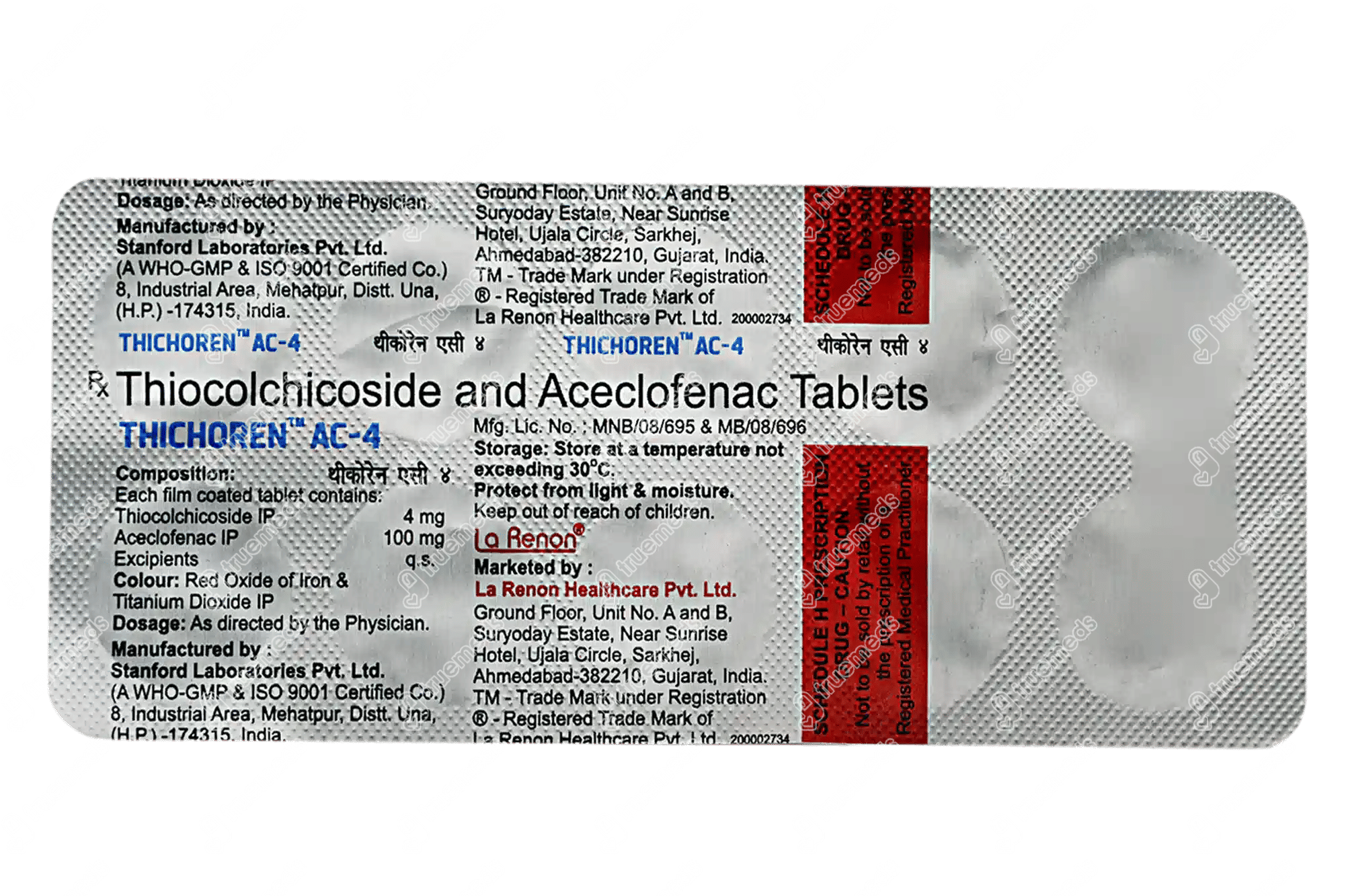 Thichoren Ac 4/100 MG Tablet 10 - Uses, Side Effects, Dosage, Price | Truemeds