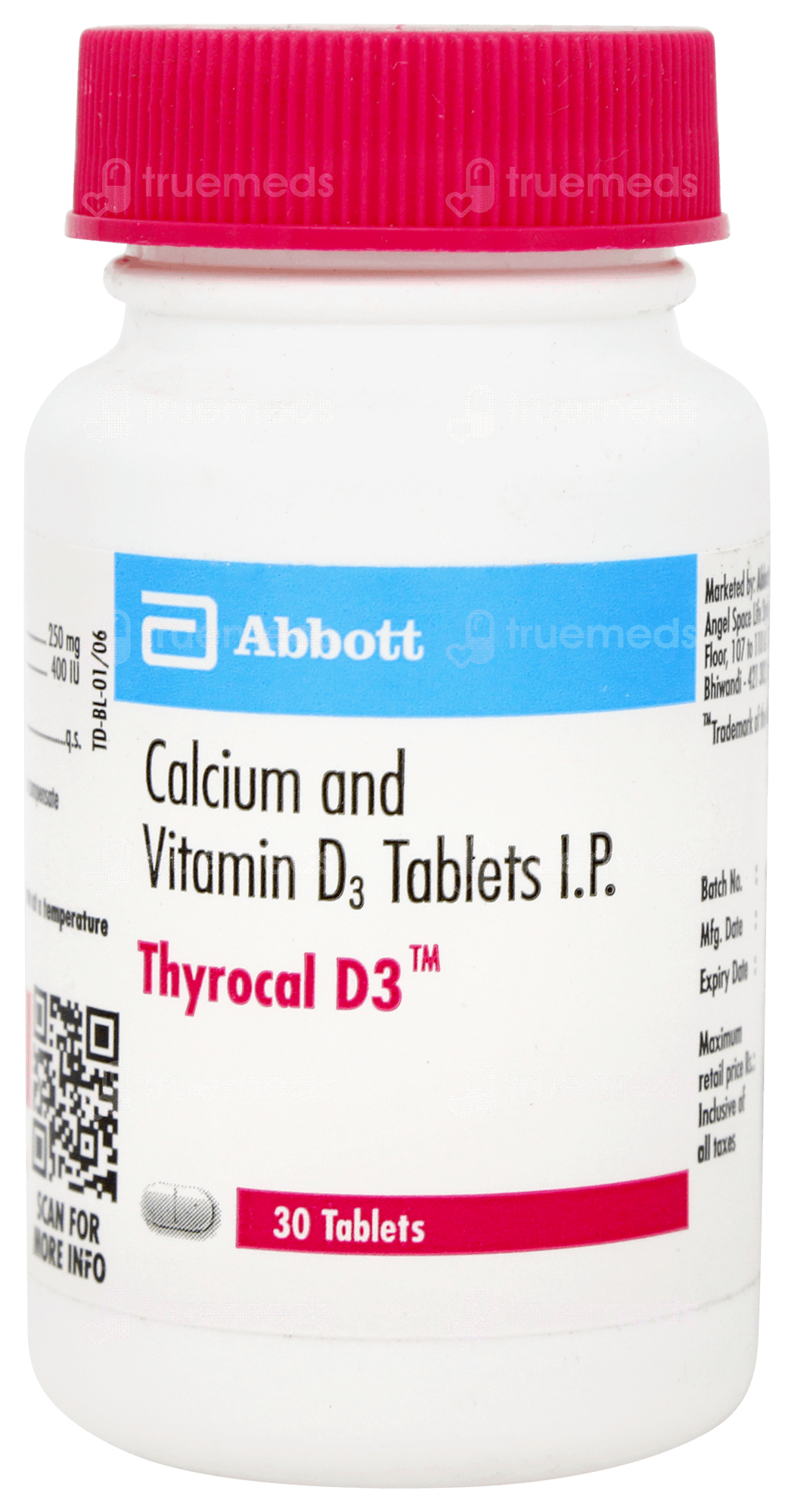 Thyrocal D3 250 Mg/400 IU | Order Thyrocal D3 250 Mg/400 IU Tablet ...