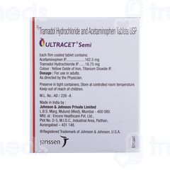 Ultracet Semi 16251875 Mg Tablet 15 - Uses, Side Effects, Dosage, Price ...