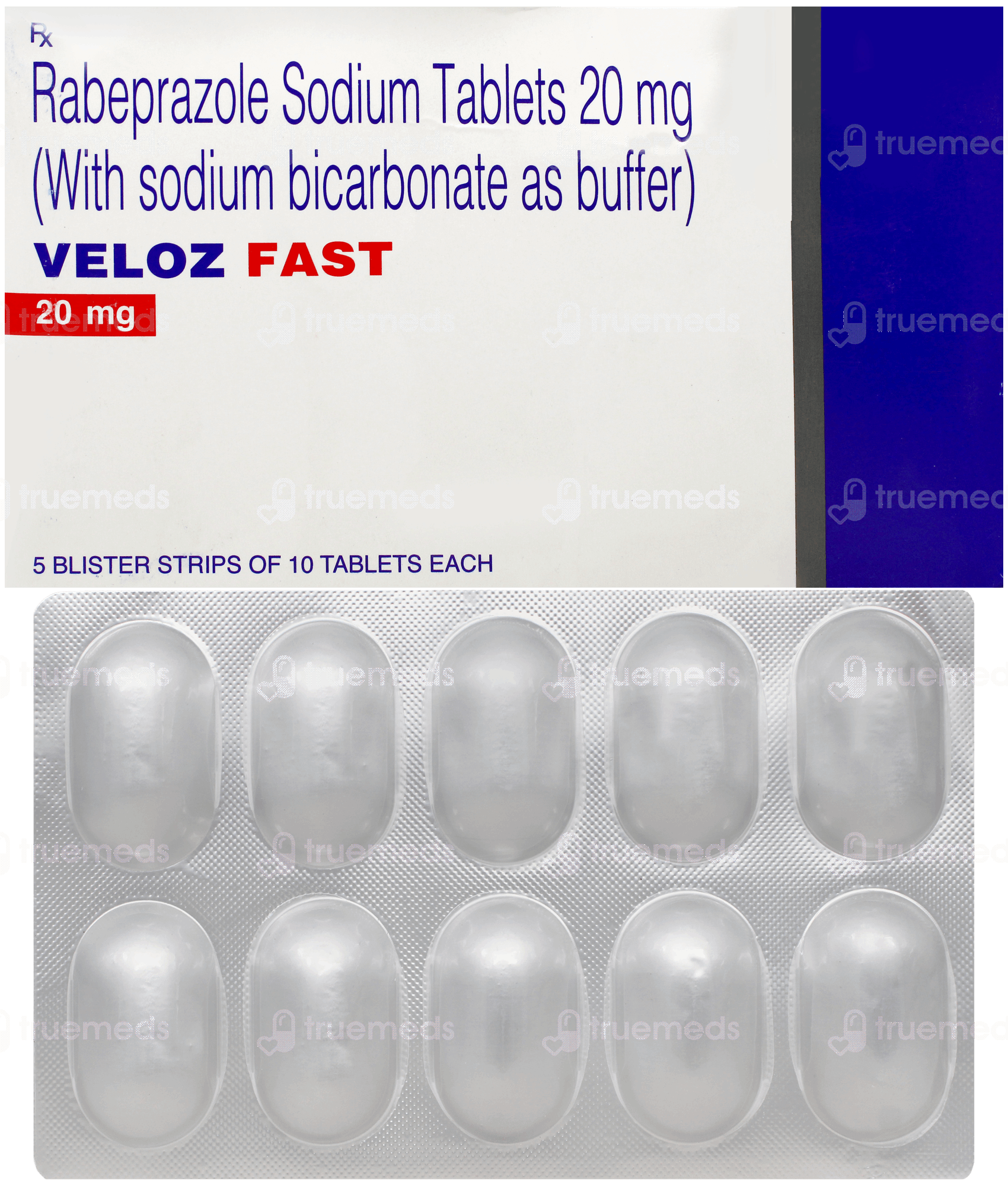Veloz Fast 20 Mg Tablet 10 - उपयोग, साइड इफेक्ट्स, खुराक, कीमत | Truemeds
