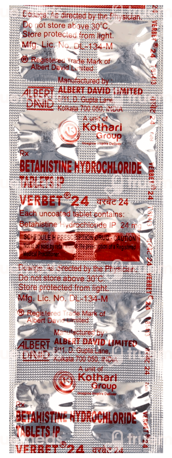 Verbet 24 MG | Order Verbet 24 MG Tablet Online at Truemeds