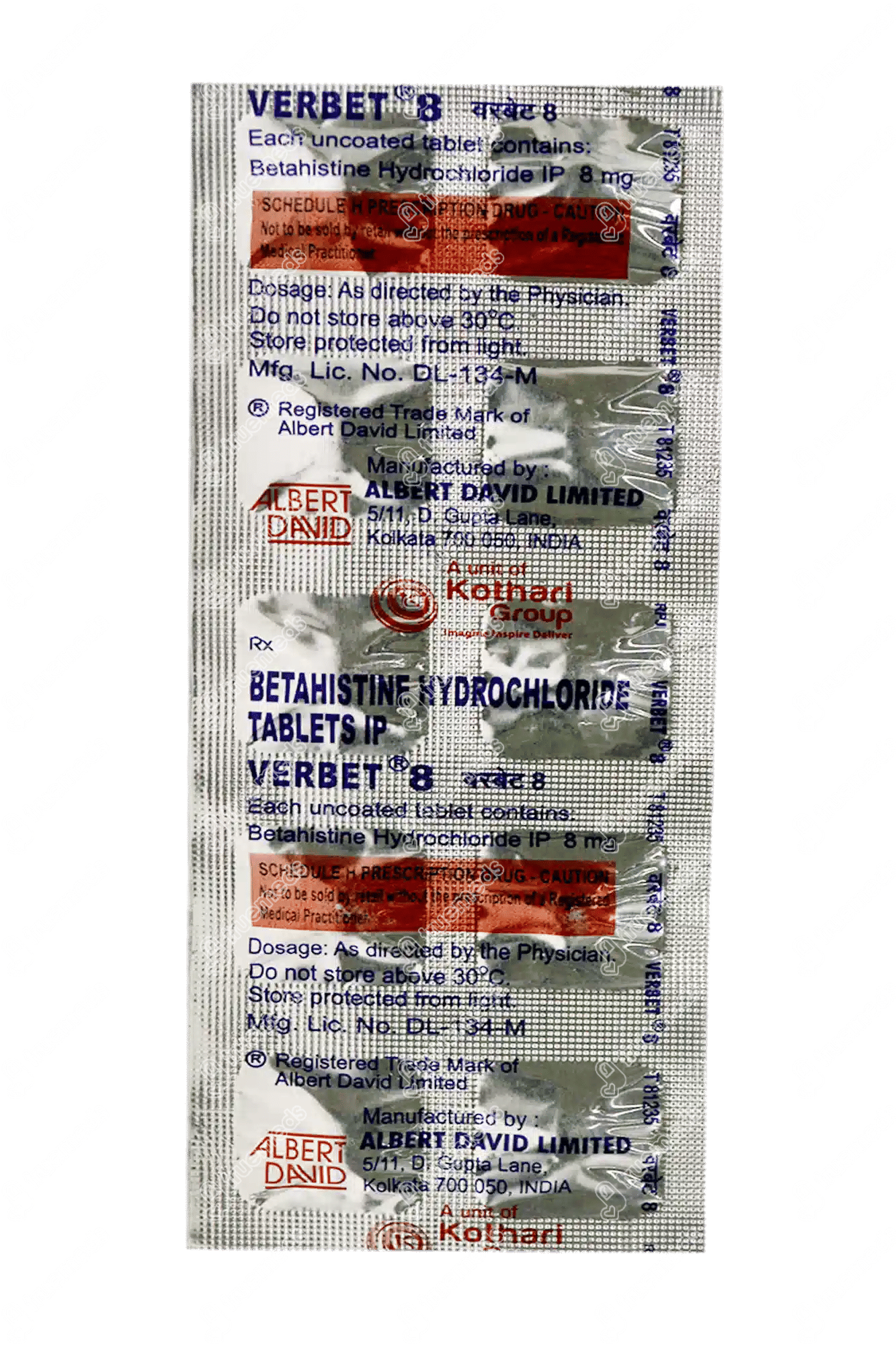 Verbet 8 MG | Order Verbet 8 MG Tablet Online at Truemeds