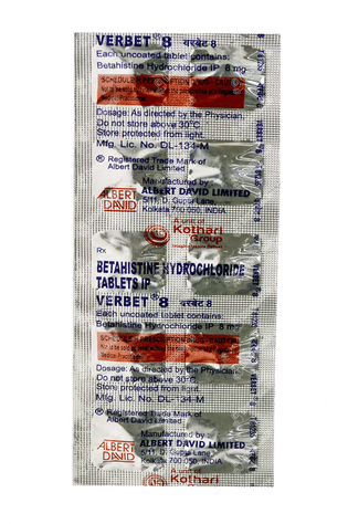 Verbet 8 Mg Tablet 10 - Uses, Side Effects, Dosage, Price | Truemeds