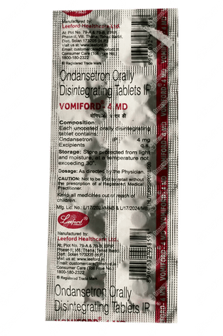 Vomiford MD 4mg Tablet: Uses, Side Effects, Price & Substitutes