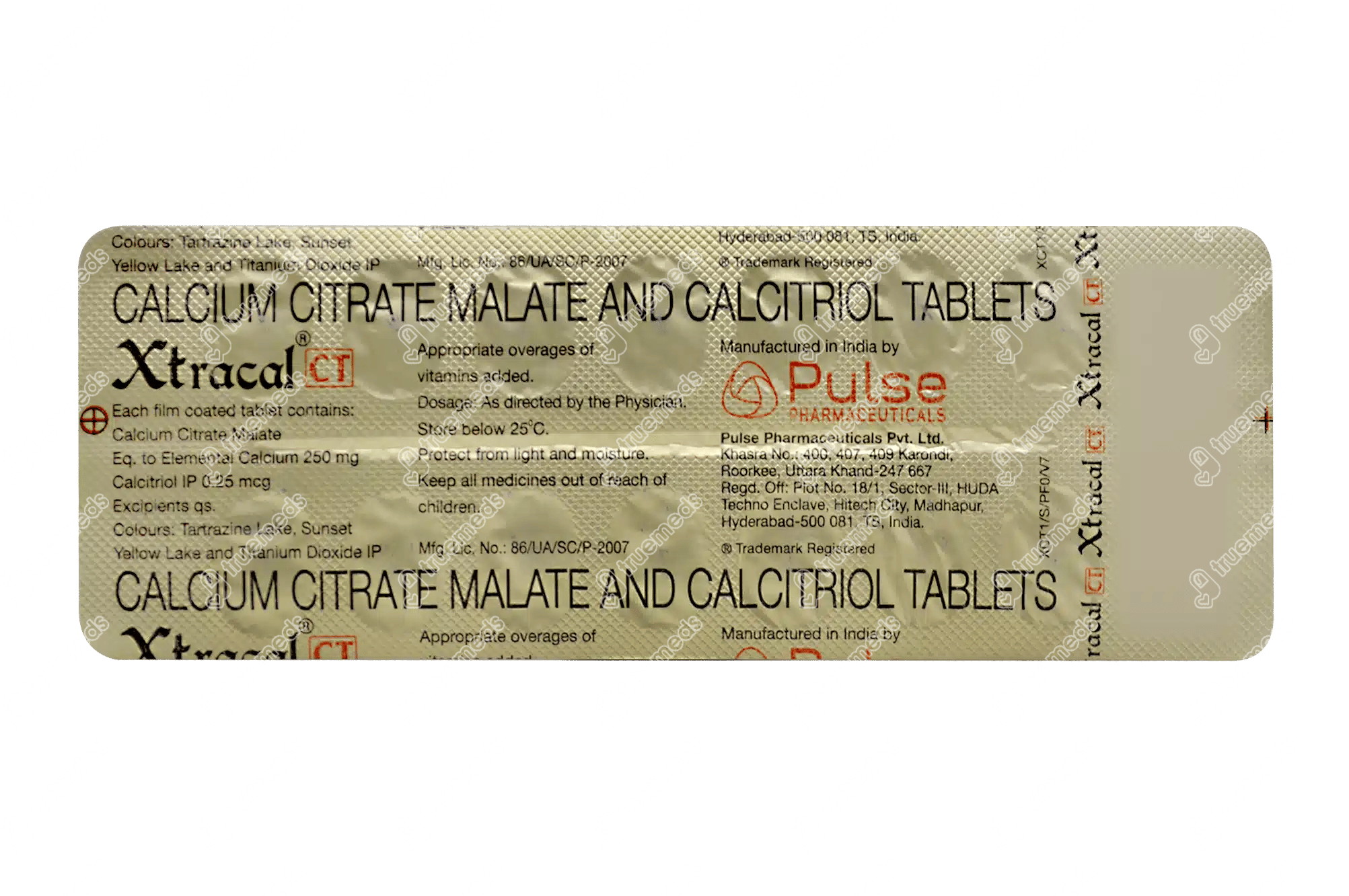 Xtracal Ct 250 Mg/0.25 MCG Tablet 15 - Uses, Side Effects, Dosage ...