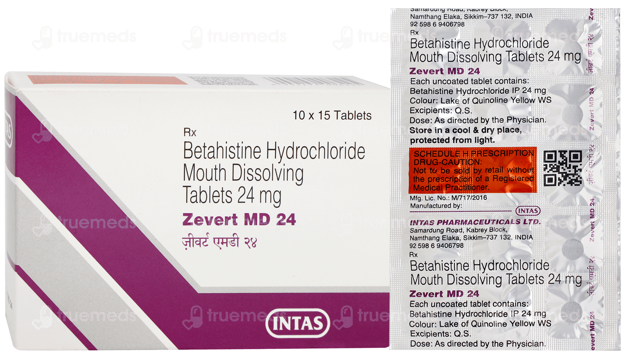 Zevert Md 24 MG | Order Zevert Md 24 MG Tablet Online at Truemeds