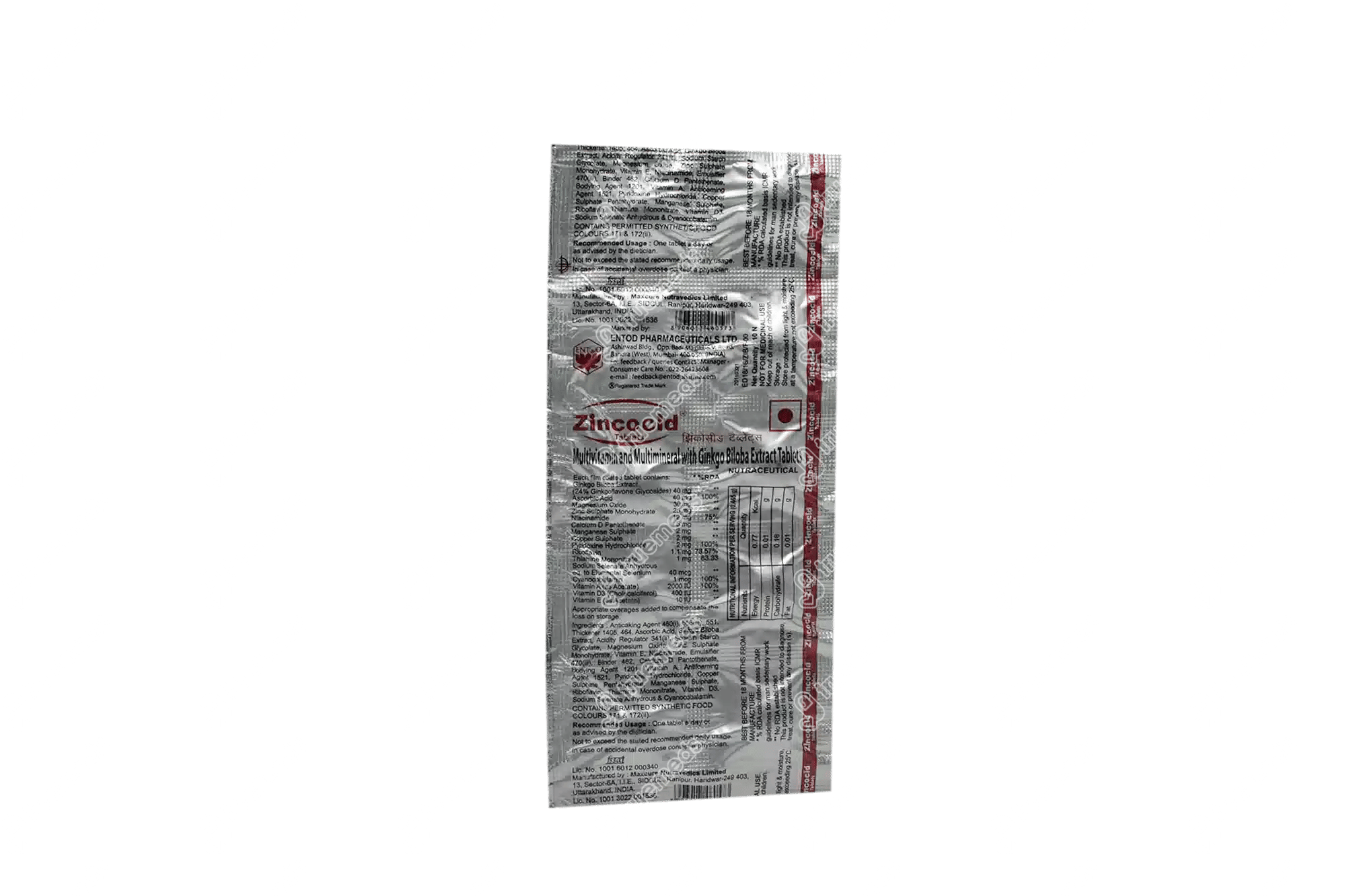 Zincocid 40 MG | Order Zincocid 40 MG Tablet Online at Truemeds